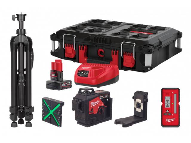 MILWAUKEE M12 3PLKIT-401P M12™ ZÖLD 360° 3 SÍKÚ LÉZER 4933478960 ...