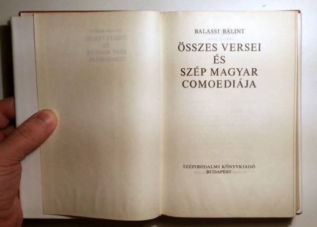 Balassi Bálint Összes Versei és Szép Magyar Comoediája (1981) 10kép ...