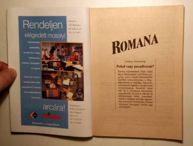 Romana 139. Pokol vagy Paradicsom? (Lindsay Armstrong) 1997 (6kép+tartalom) romantikus ...