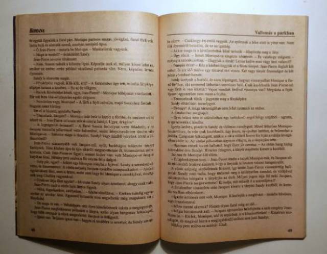 Romana 190. Vallomás a Parkban (Helen Brooks) 1999 (6kép+tartalom) romantikus (harlequin ...