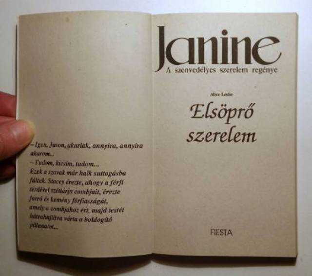 Janine 27. Elsöprő Szerelem (Alice Leslie) 1993 (8kép+tartalom) Fiesta ...