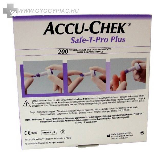ACCU CHECK SAFE-T-PRO PLUS 200 DB-os steril egyszerhasználatos ...