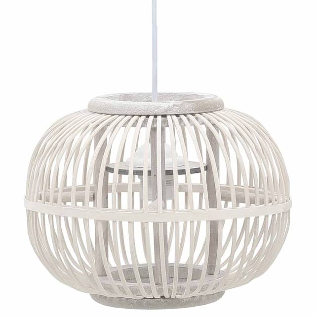 vidaXL fehér fűzfa gömb alakú függőlámpa 40 W 30 x 22 cm E27 - Budapest ...
