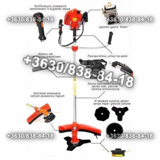 Forester Benzinmotoros Fűkasza 59,4cm3 / 5,2Lóerő Bozótvágó Benzines ...