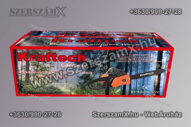 KrafTech KT/CHS-3200M Elektromos Láncfűrész 3000W KrafTech Elektromos Láncfűrész 2000W 40cm Lánc ...