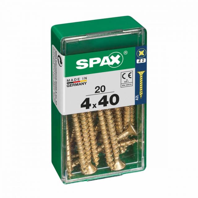 Csavaros doboz SPAX 4081020400401 Fa csavar Lapos fej (4,0 x 40 mm) (4 ...
