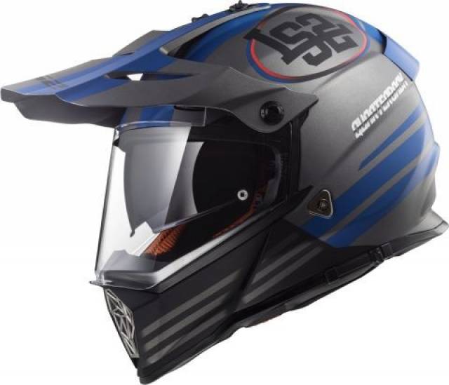 LS2 enduro sisak - MX436 Pioneer - matt titán/kék - LS2 Helmets ...