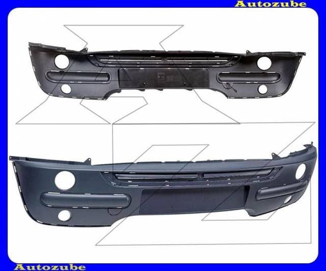 MINI R50-R53 2001.01-2006.10 Első lökhárító alapozott, díszléclyukas ...