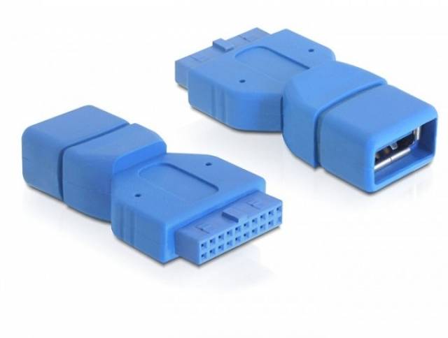 Delock USB 3.0 pin fejes adapter, 19 pin anya > USB 3.0-A anya ...