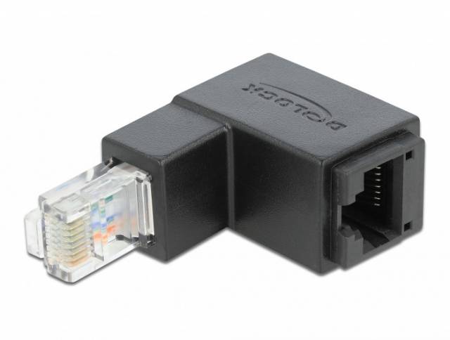 Delock RJ45 adapter apa 90 fokos lefelé néző > RJ45 aljzat, Cat.6 UTP ...