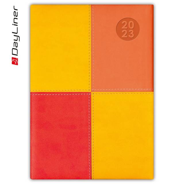 Határidőnapló Funny A5 napi fehér lapokkal Sárga-narancs Dayliner 2023 ...