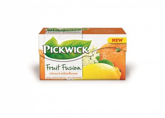 PICKWICK Gyümölcstea, 20x2 g, PICKWICK "Fruit Fusion", citrus-bodza ...