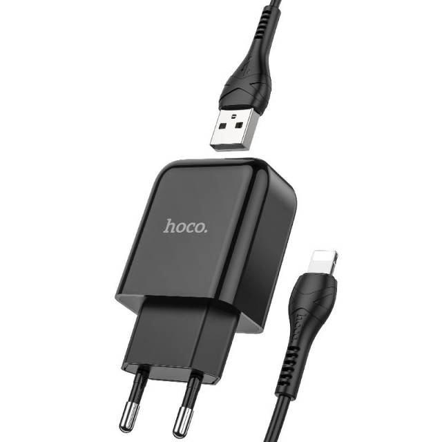 Hoco Utazó Töltő Usb Kábel Lightning 8 Pólusú 2a N2 Vigour Fekete
