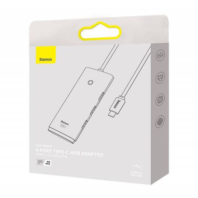 Baseus Lite Series Hub 4in1 USB-C 4x USB 3.0 + USB-C, 1m (Fehér ...