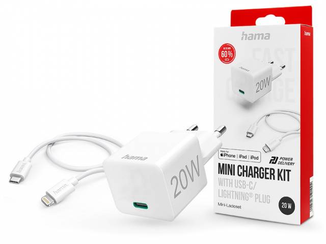 Hama Hálózati Töltő Adapter Type C Bemenettel Type C Lightning