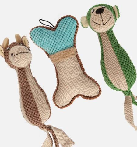 Plüss Játék Kutyáknak (Zsiráf, Csont, Majom), Danish Dog Design Majom ...