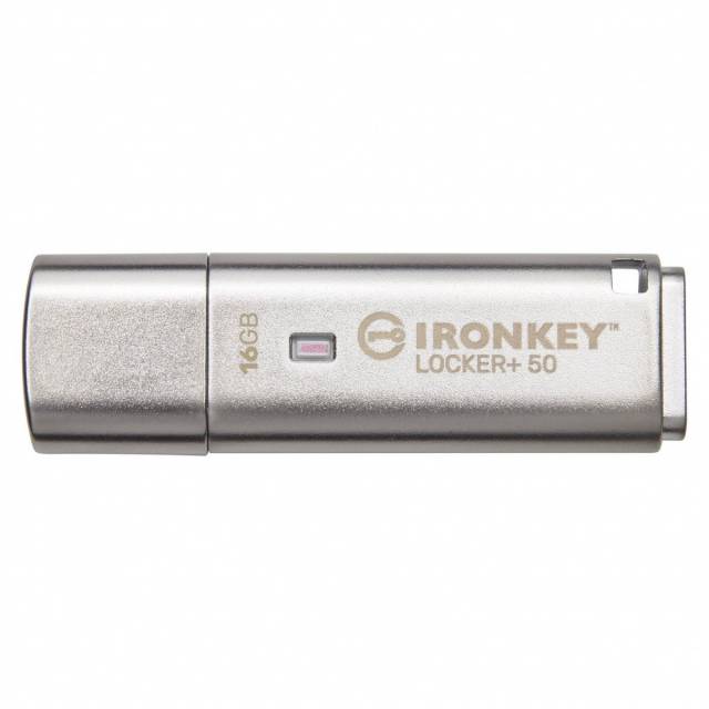Kingston IronKey Locker+ 50 USB pendrive 16 GB USB A típus 3.2 Gen 1 (3 ...