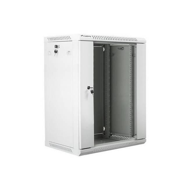 Lanberg 19'' 15U 600x450mm szürke (üvegajtó) fali rack szekrény ...