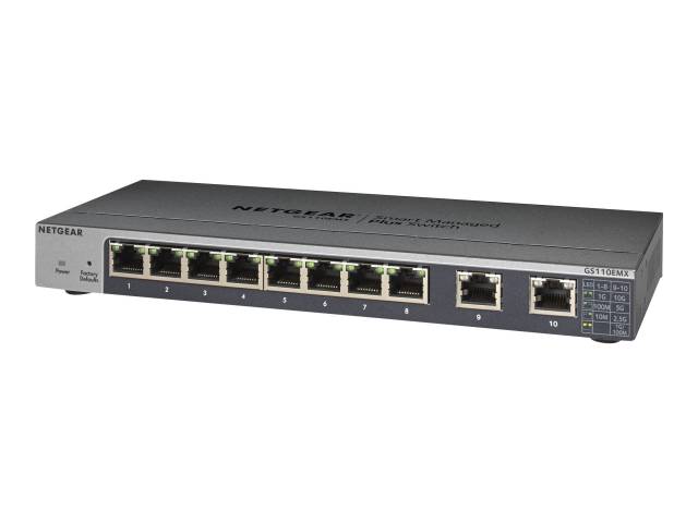 NETGEAR GS110EMX-100PES 8 port 10Gigabit menedzselhető switch ...