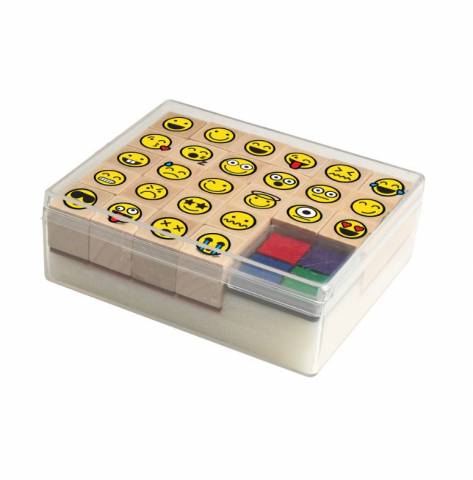 Fa pecsét készlet tinta padokkal - Smiley - Budapest - Játék