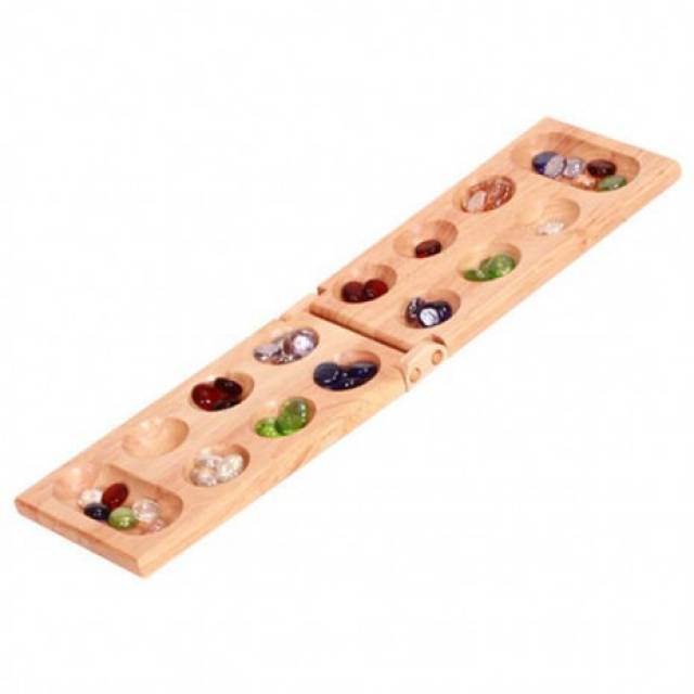 Kalaha ( Mini Mancala ) Logikai fa társasjáték üveggolyókkal - Budapest ...