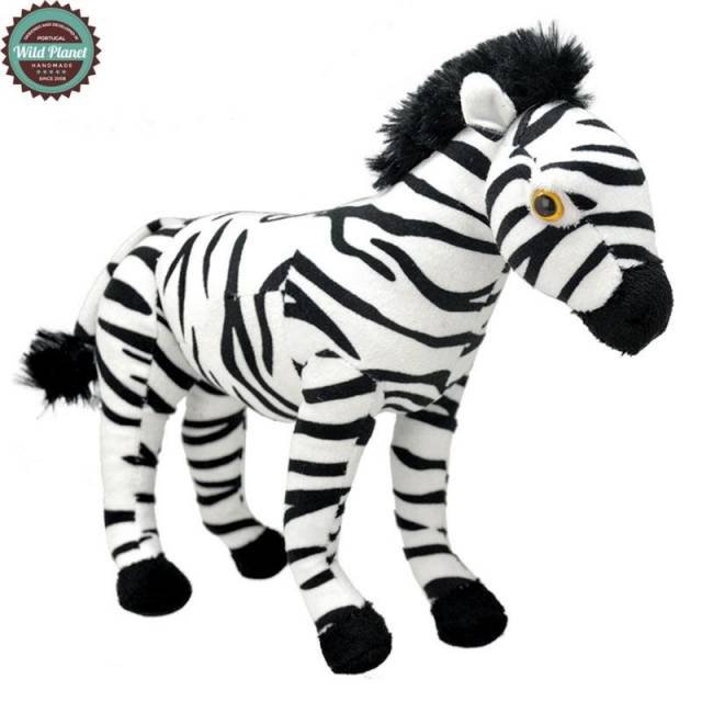 Plüss zebra, üvegszemű, 30 cm - BATC - Budapest - Játék