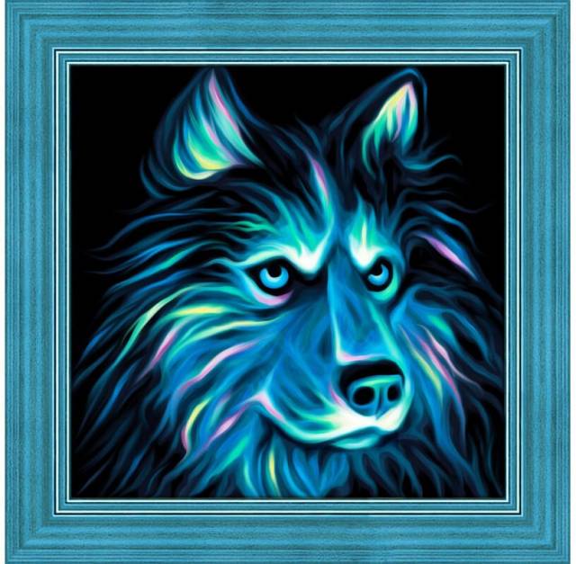 Gyémántfestés szett, husky, 25x25cm - WIZARDI - Makó - Játék, Hobbi