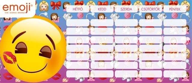 Emoji, smiley órarend mini 77x178mm, kétoldalas, Girls - LIZZY CARD ...