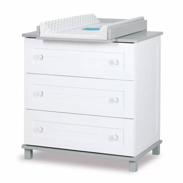 Klups Classic komód - fehér&szürke - Érd - Bababútor, Szobadekoráció