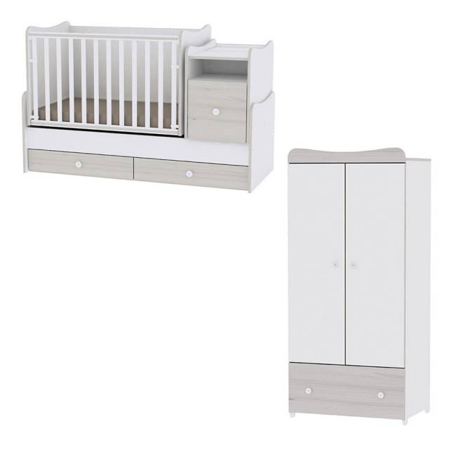 Lorelli Trend PLUS kombi ágy 70x165 + Exclusive szekrény - White ...