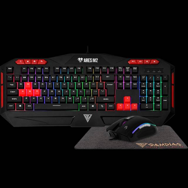 GAMDIAS ARES M2 billentyűzet + ZEUS E2 optikai Gaming egér + egéralátét ...