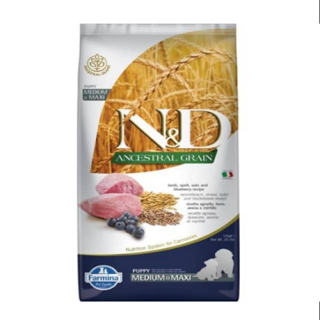 N&D Ancestral Grain Puppy Medium – Maxi Bárány – Áfonya 12 Kg ...