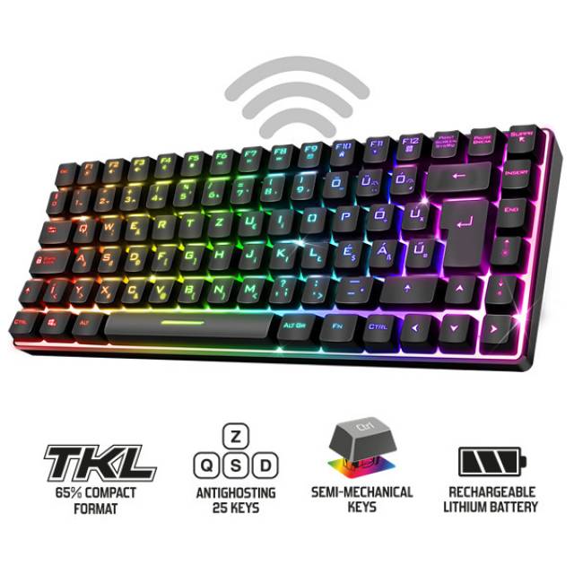 Spirit of Gamer Billentyűzet Vezeték nélküli - ELITE K70 (TKL, 85 gomb ...