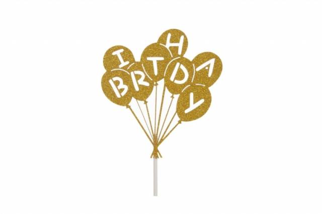 Arany színű luficsokor alakú Birthday tortabeszúró - Fundrag - Kaposvár ...