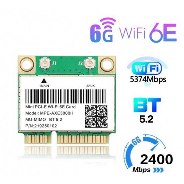 Wifi 6, Mini PCI-E, Wireless notebook, laptop adapter, Bluetooth 5.2 ...
