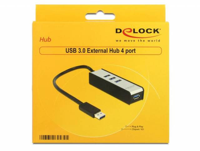 DeLock USB 3.0 External Hub 4 Port - Budapest - Számítástechnika, Hardver